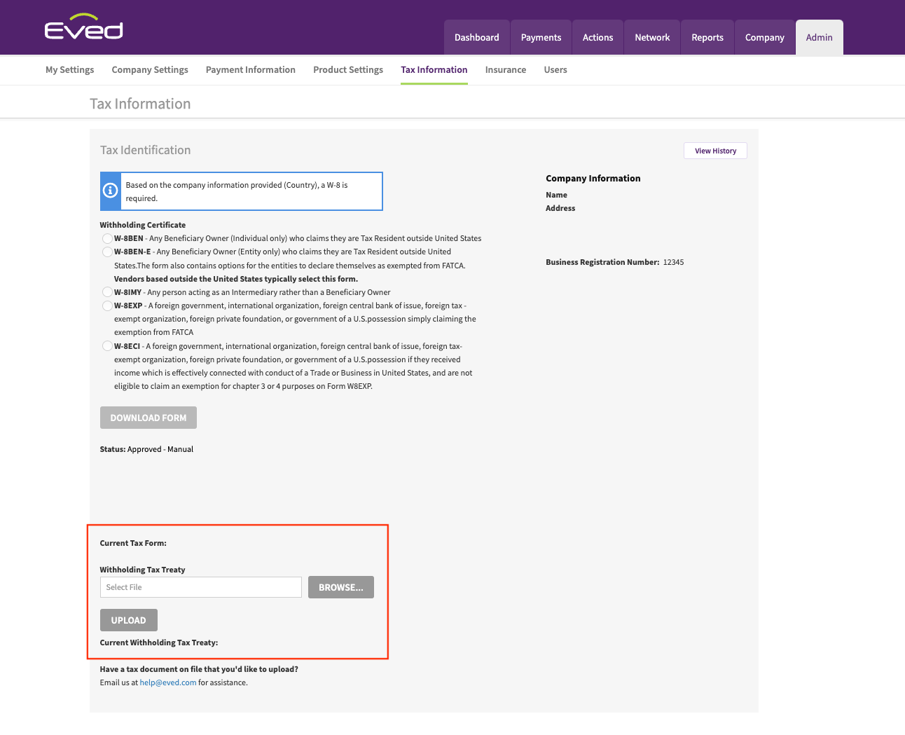 Uploading Tax Documents and Withholding Certificates